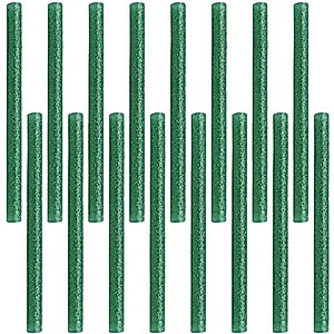 FOCMKEAS 16 PCS Mini Hot Glue Sticks 0.27" Dia. x 3.94" Long Hot Melt Glue Gun Sticks All Purpose Adhesive for Multi-Temp Hot Glue Gun Glue DIY Work， Glitter Green