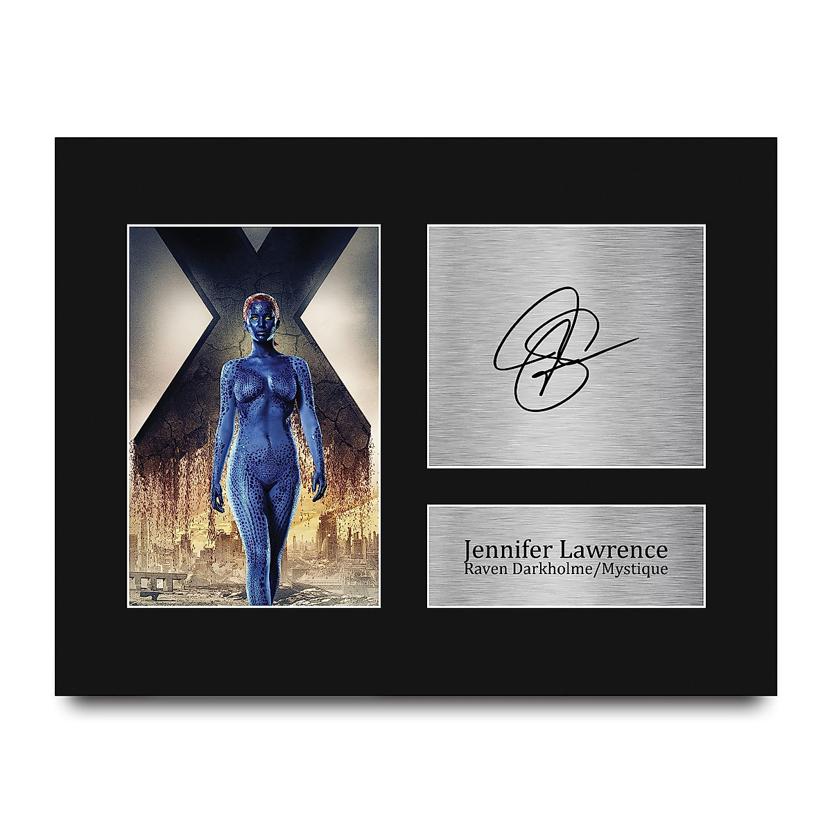 HWC Trading Jennifer Lawrence X-Men Raven Darkholme/Mystique Gifts Printed Signed Autograph Picture for Movie Memorabilia Fans - US Letter Size