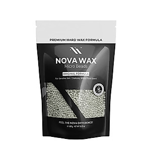 NOVA Wax 1000g (2.2lb) Hard Waxing Beads for Painless Hair Removal, Perfect for Brazilian, Bikini, Face, Legs, Underarm, Back, and Chest - Ideal for Sensitive Skin – Original Floral Scented Formula