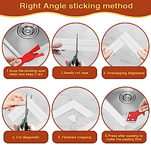 Kiskyfit 3 Roll White Caulk Tape Sealant Strip, Self-Adhesive Sealing Tape with Caulking Tool for Kitchen Countertop,tub Surround,Toilet Base,Bathtub Sink Edge Protector(1.5' x 10.5Ft)