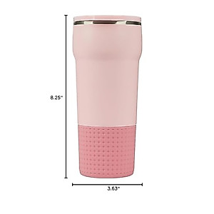 Pelican Hydration Pelican Cascade™ 22 oz Vacuum Insulated Tumbler - Recycled Stainless Steel Double Wall Travel with Dual Lid, Powder Coated Insulated Coffee Mug For Hot Cold Drinks, Blush