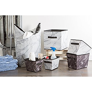 DII Laundry Storage Collection, Foldable Organizing Bin, White, Trapezoid Assorted Set