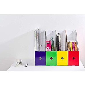 Magazine File Holder, Folder Holder, Magazine Organizer, Book Bins, Set of 6, Multi-Color