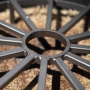 Titan Great Outdoors 20" Wagon Wheel Fire Grate, Decorative Wood Burning Lifted Grate Pit