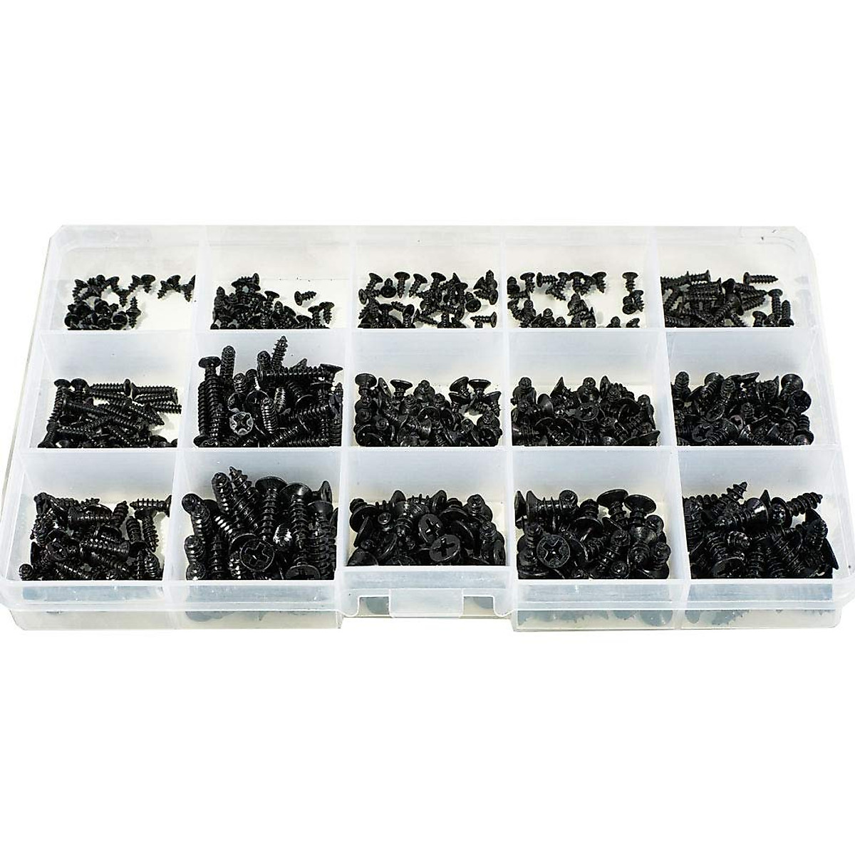 Steel Flat Head Self Tapping Screw Phillips Metric Thread Counter Head Bolt Assortment Kit M2 M2.5 M3 M4 Black