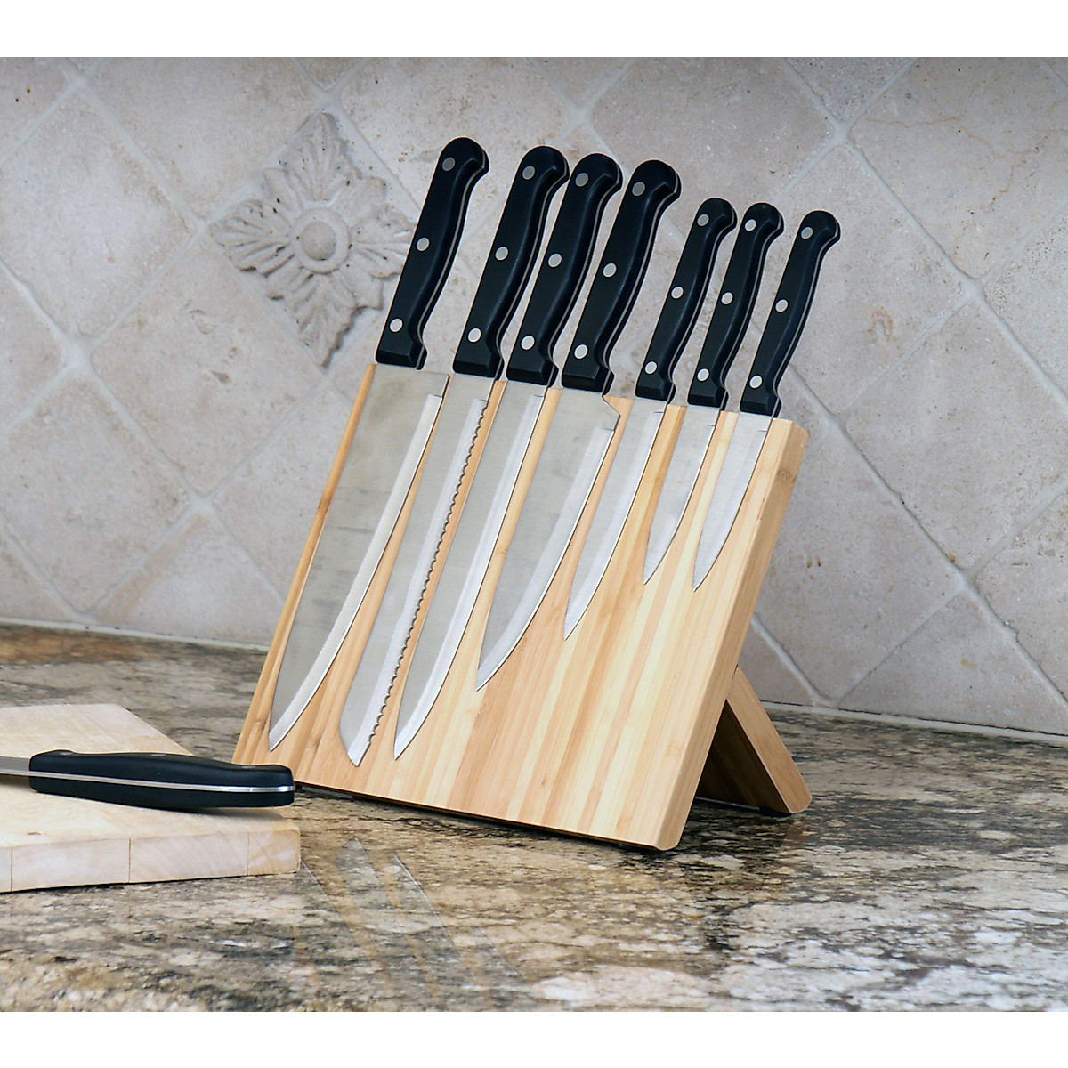 Bamboo Magnetic KNIFEdock - The kitchen Magnetic KNIFEdock has revolutionized storing and displaying your knifes both elegantly, and safely. This KNIFEdock keeps your cutlery close at hand.