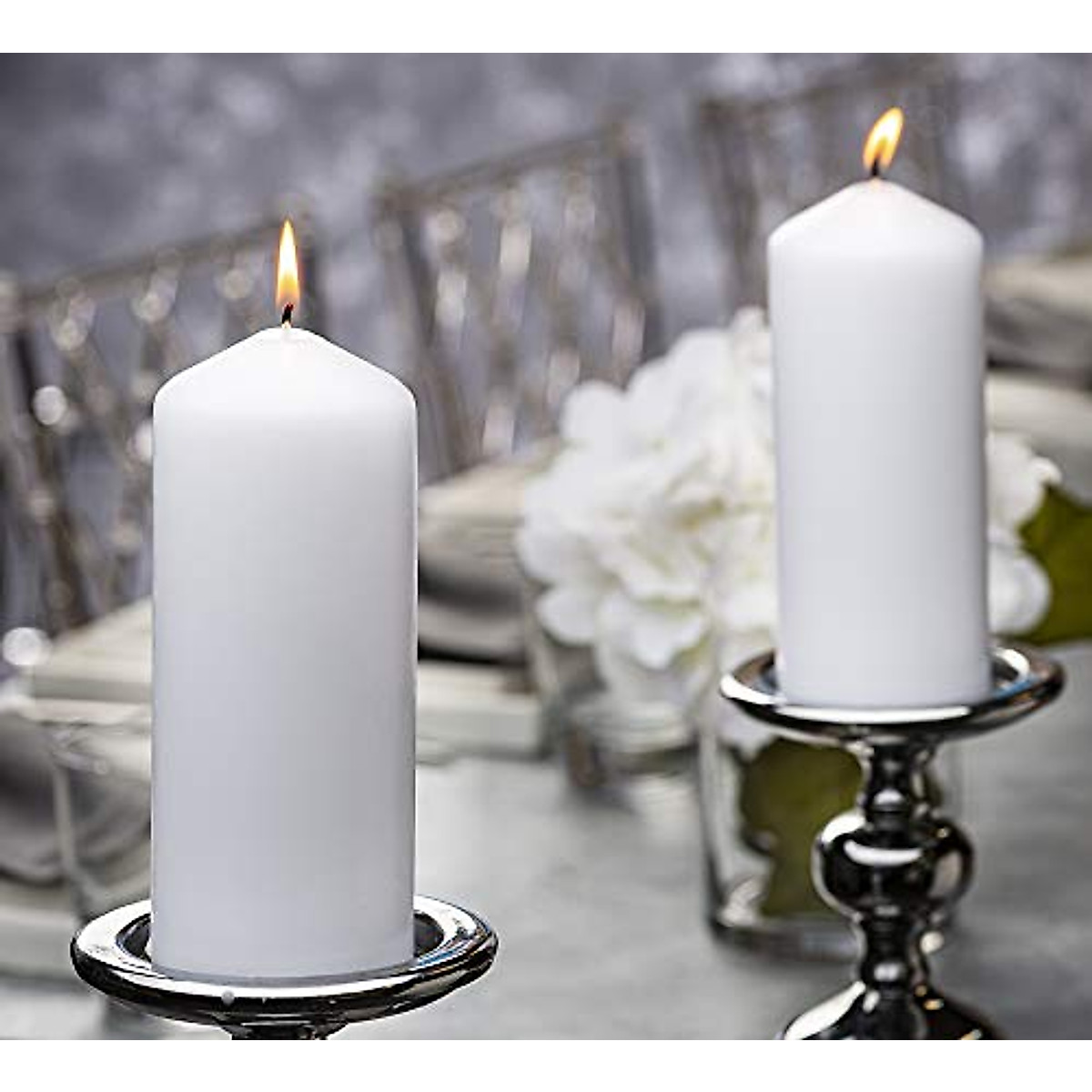 Bolsius White Pillar Candles – 2x6 Unscented Candle Set of 20 – Dripless, Smokeless, and Clean Burning Household Dinner Candles – Perfect for Weddings, Parties, Dinners – 20 Decorative Candles