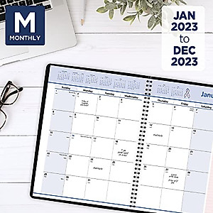 AT-A-GLANCE 2023 Monthly Planner, 8-1/4" x 11", Large, QuickNotes, City of Hope, Monthly Tabs, Pocket, Black (76PN0605)