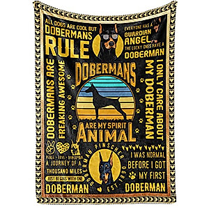 InnoBeta Doberman Pinscher Gifts, Doberman Blanket Throws for Dobie Mom Dad, Gifts for Doberman Pinscher Lovers, 50 x 65 inches, Perfect for Birthday Christmas Thanksgiving