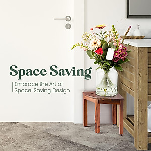 TINAMO 12" Shower Foot Rest - Wooden Corner Shower Benches for Inside Shower - Small Corner Stool Footrest for Shaving Legs - Waterproof Bath Step Stools Bench for Bathroom (Acacia)