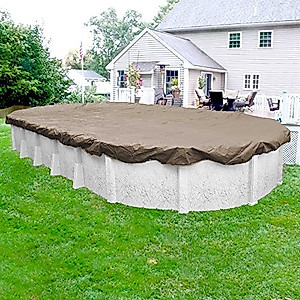 Pool Mate 571218-4 Sandstone Winter Pool Cover for Oval Above Ground Swimming Pools, 12 x 18-ft. Oval Pool