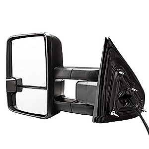 Towing Mirrors Compatible With 14-17 Chevrolet Silverado GMC Sierra 1500 15 16 Silverado Sierra 2500 HD 3500 HD Manual Telescoping Rear View Mirrors with Power Heated LED Turn Signals Side Mirror