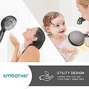 EMBATHER Shower Faucet Set with Tub Spout, 2 in 1 Bathtub Faucet Set with 8 Modes Shower Head, Single-Handle Tub Faucet Set, Shower Valve and Trim Kit, Oil-Rubbed Bronze