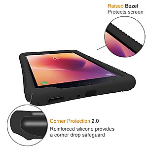 Fintie Silicone Case for Samsung Galaxy Tab A 8.0 2017 Model T380/T385, Light Weight Shock Proof Silicone Cover [Anti Slip] [Kids Friendly] for Galaxy Tab A 8.0 Inch SM-T380/T385 2017 Release, Black