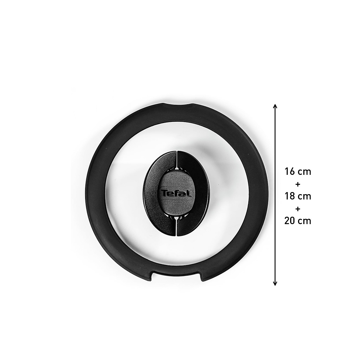 Tefal L9931012, 3 Glass Lids, Black