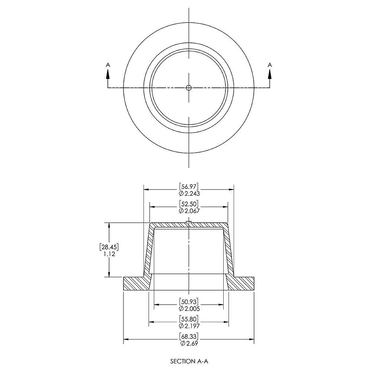 Caplugs WW-WF-34 WW Series – Plastic Tapered Cap and Plug with Wide Thick Flange, 5 Pack, Yellow LD-PE, Cap OD 2.005" x Plug ID 2.243" Threaded and Non-Threaded Protection, Masking (ZWF341AO1)