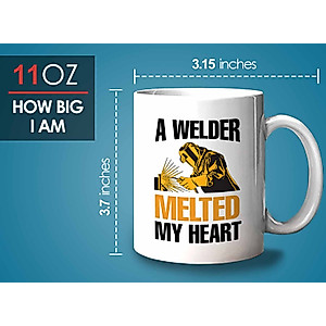 Bubble Hugs Welder Mug White 11oz - A Welder Melted My Heart - Specialize Judging Your Welds Machine Welding Fabricator