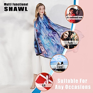 DANA XU 100% Mulberry Satin Silk Summer Travel Scarf Extra Large Women Floral Shawl Oversize Soft Wraps For Evening Dresses