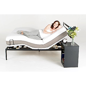 BedJet Adjustable Bed Frame - New Technology - Ultra-Slim 1.75" Thick Zero Clearance Legless Design for Any Bed Including Platform & Storage beds - Zero Gravity, Anti-Snore (Queen Frame Only)