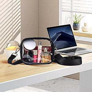 Armiwiin Clear Crossbody Bag, Stadium Approved Leather Clear Purse Bag with Adjustable Strap for Sports Concert Event