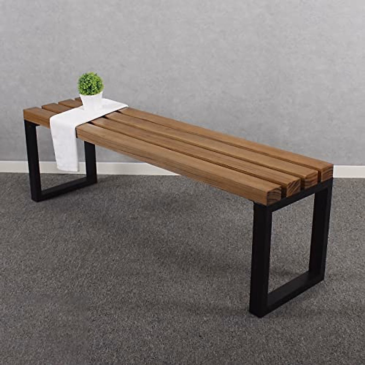 Durable 55" Outdoor Solid Wood Bench | Patio & Park Seating