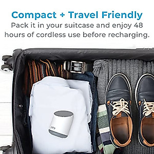 Pure Enrichment® Wave™ Mini Travel Sound Machine - 6 Soothing Sounds Including White Noise, Seamless Loop Audio, Rechargeable Battery, 48 Hour Run Time, Optional Timer, and Storage Bag
