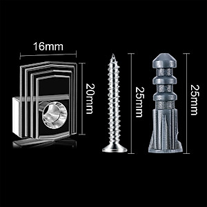 Tatuo 20 Sets of Mirror Holder Clips Kit, Clear Plastic Mirror Mounting Clips Crystal Mirror Hanging Hardware Frameless Mirror Hanging Kit with Screws for Wall and Fixed Mirror Box Door (Style A)