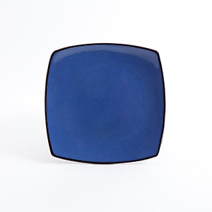 Gibson Elite Soho Lounge Reactive Glaze Stoneware Dinnerware Set, Service for 4 (16pc), Blue