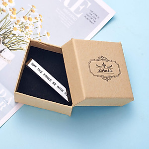 May The Force Be with You Tie Clip Star Wars Fan Gift Funny Gift Stainless Steel Polished Finish Tie Clips Men Women