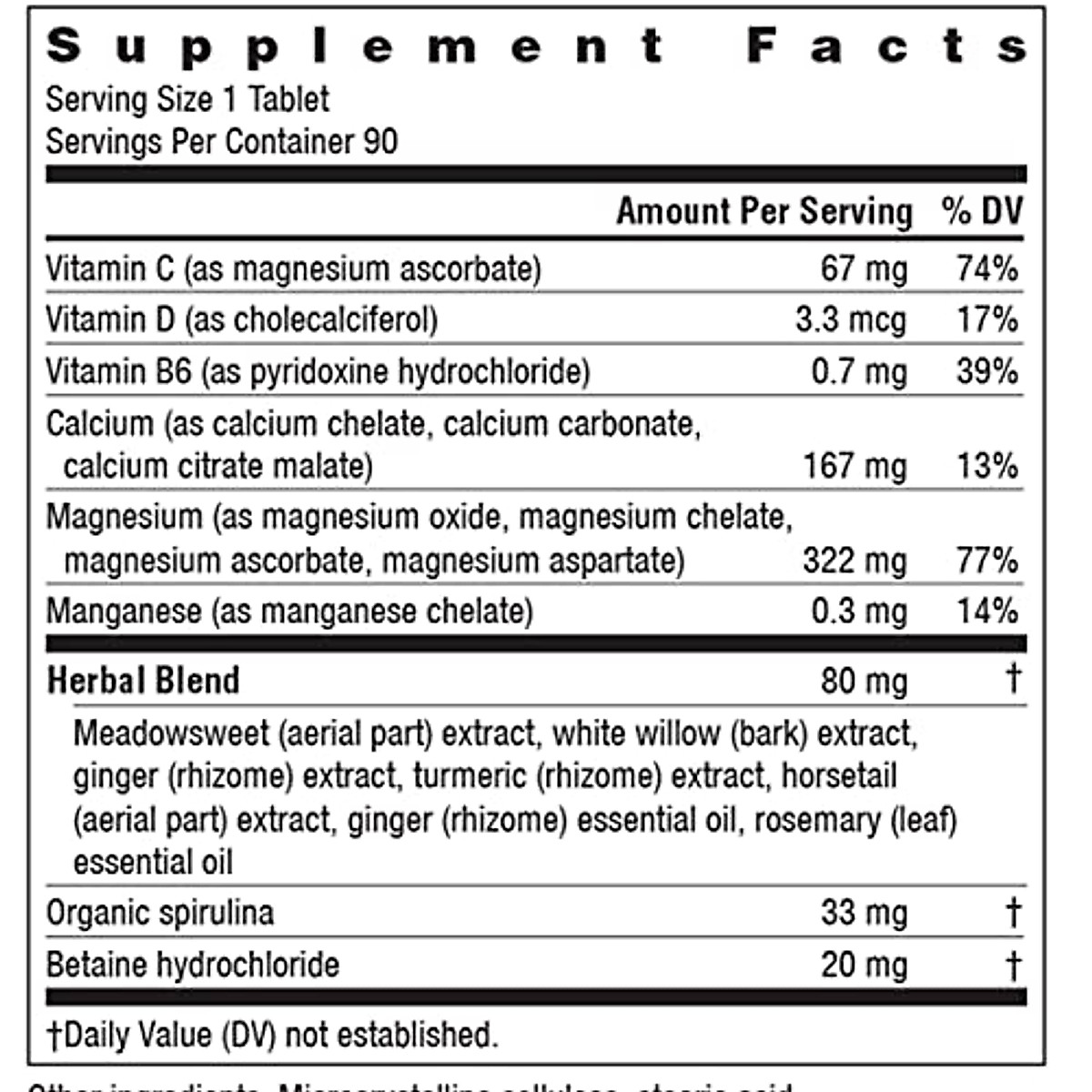 Rainbow Light Magnesium Calcium + Food Based Tablets 180 tablets