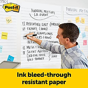 Post-it® Super Sticky Lined Easel Pads, 25" x 30", 30 Sheets Per Pad, White, Pack Of 2 Pads