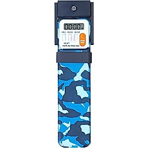 Mark-My-Time Blue Camouflage LED Book Light with Digital Bookmark and Reading Timer