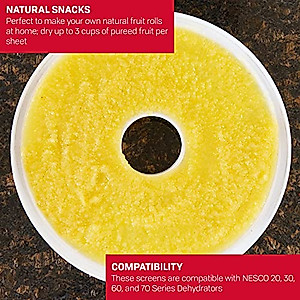 NESCO LSS-2-6 Round Clear Plastic 13 1/2" Fruit Roll Sheets, Food Dehydrators, White