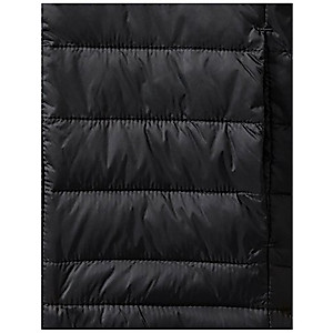 Amazon Essentials Boys' Lightweight Water-Resistant Packable Hooded Puffer Coat, Black, X-Large