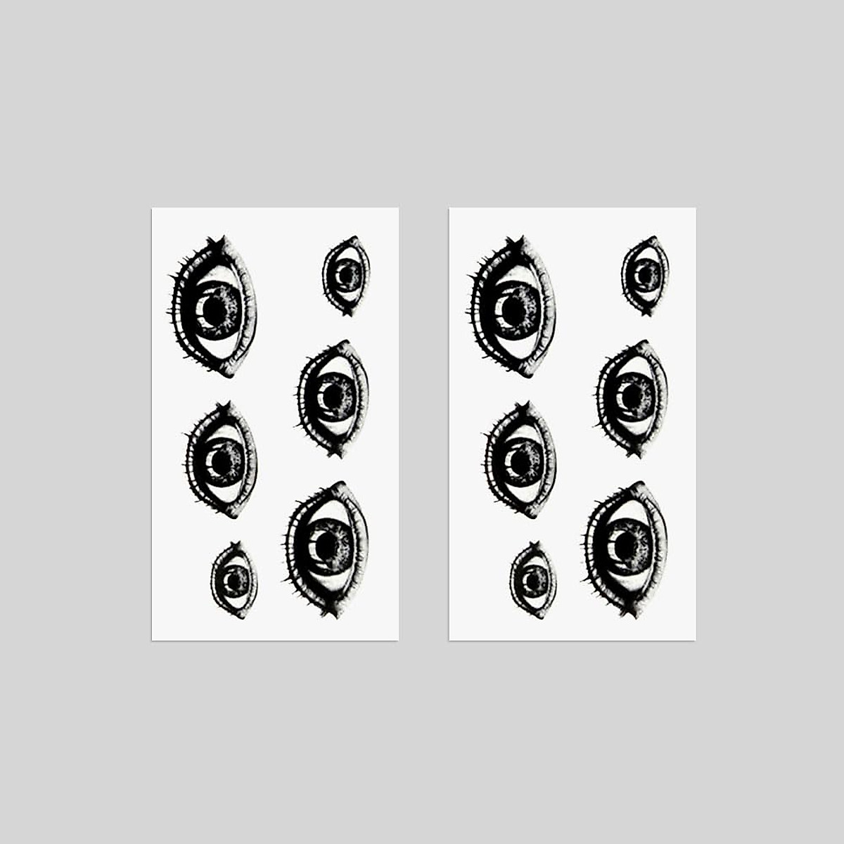 Oottati Small Cute Temporary Tattoo Horror Halloween Eye (2 Sheets)