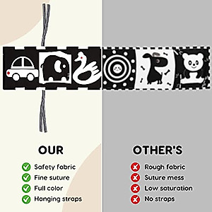 Buauty Baby Toys 0-12 Months Black and White High Contrast Baby Books Sensory Toys Early Education Infant Tummy Time Toys Car Seat Stroller Infant Toys Boys Girls Newborn Gift 0-3-6-12 Months