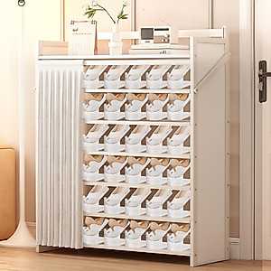 FENRUNXU Clear Shoe Slots Organizer for Closet, 12PACK Clear Shoe Stacker for a Pair of Shoes Adjustable Shoe Rack Organizer for Closet Space Saver Storage Shoe Holder Organization(Clear)