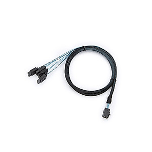 CableCreation 2-Pack 1.6FT/0.5M Internal HD Mini SAS (SFF-8643 Host) - 4X SATA (Target) Cable,SFF-8643 to 4X SATA Cable, SFF-8643 for Controller, 4 Sata Connect to Hard Drive