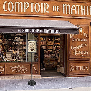 Adjustable Sign Holder Heavy Duty 11x17 Inch Floor Sign Stand, Floor Sign Stand, Both Vertical and Horizontal View Displayed, 1 Pack, Black.