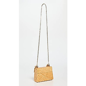 Serpui Marie Women's Stella Bun Straw Mini Bag, Toast, Tan, One Size