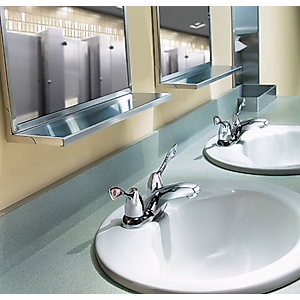 Moen Commercial M-Bition Chrome Two-Handle Centerset Bathroom Faucet 1.5 GPM, Single Mount Lavatory Sink Faucet, 8800