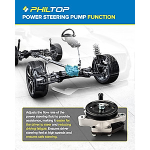 PHILTOP 21-5440 Power Steering Pump Fit For 2004-2009 Spectra 2.0L, 2005-2010 Sp-ortage 2.0L, 2005-2009 Tucson 2.0L; Spectra5 Power Steering Pump with Pulley