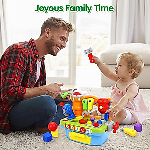 Toys for 1 Year Old Boy, Musical Learning Workbench for Toddler Toys Age 1-2, Baby Toys 12-18 Months Birthday Gifts for 1 Year Old Boy Toys, Sound Lights Engineer Pretend Play Early Education Toys
