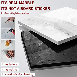 Aimerive Modern 2- Tier Side Table with Removable Marble Tabletop, Small End table with Metal Frame, Modern Round Nightstand for Bedroom, Living Room Coffee Table for Balcony Patio (Black)