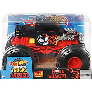Hot Wheels Toy Monster Trucks, Oversized Die-Cast Bone Shaker in 1:24 Scale, Play Vehicle for Kids & Collectors