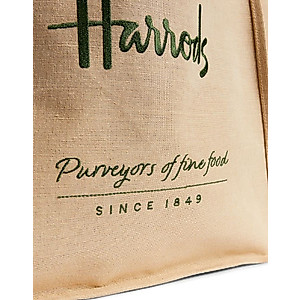 Harrods London Jute Shopper Bag, Beige
