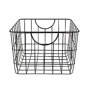 Spectrum Utility Wire Basket (Black) - Storage Bin & Décor for Bathroom, Closet, Pantry, Under Sink, Toy, Shelf, Kitchen, & Nursery Organization