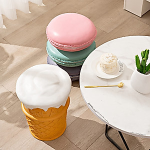 Simulated Food Stool, Comfortable Decorative Space Saving Food Shoe Changing Stool Lightweight Retro for Home (Ice Cream)