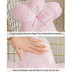 SEGTJAZV Cherry Blossom Floor Throw Pillow, 18inch Pink Kawaii Decorative Seating Plush Cushions Play Mat, Flower Plant Pillow for Bed Sofa Chair (Pink - 18Inch)
