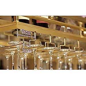 Wine Glass Rack Inverted Wine Rack Simple Style Iron Hanging Wine Glass Holder Ceiling Decorative Frame J1114, PIBM, b, 60x35cm